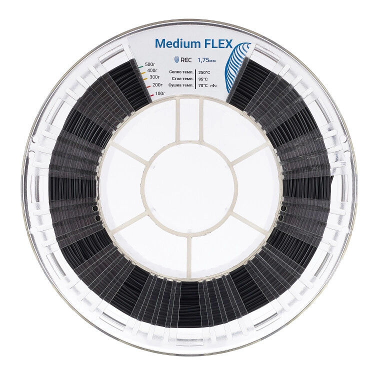 Medium Flex plastic REC 1.75mm black in the REC store